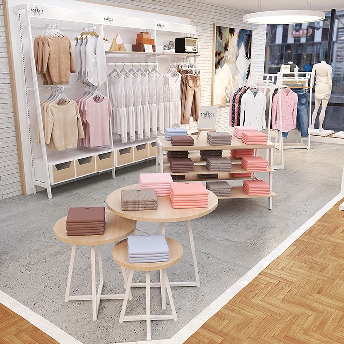 Round Retail Display Tables Set | Matte Black or Gloss White Subastral