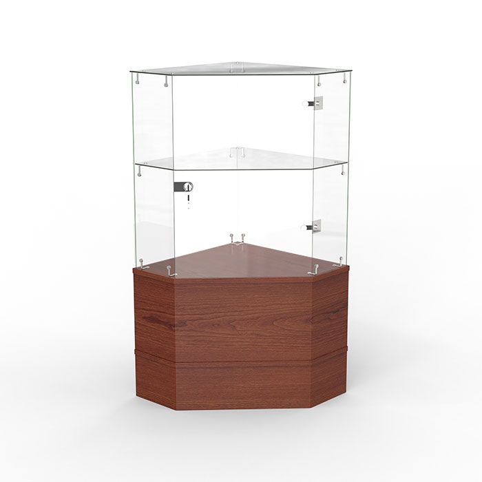 Glass Corner Filler Display with Locking Hinged Door Subastral