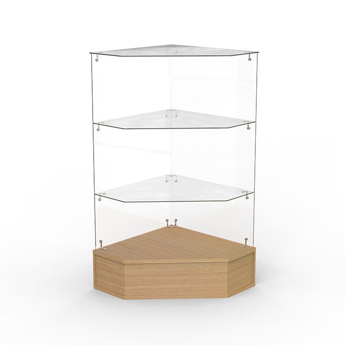 Frameless Glass Corner Display Cabinet Subastral
