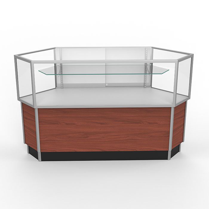 Corner Retail Display Cabinet With Tempered Glass Subastral