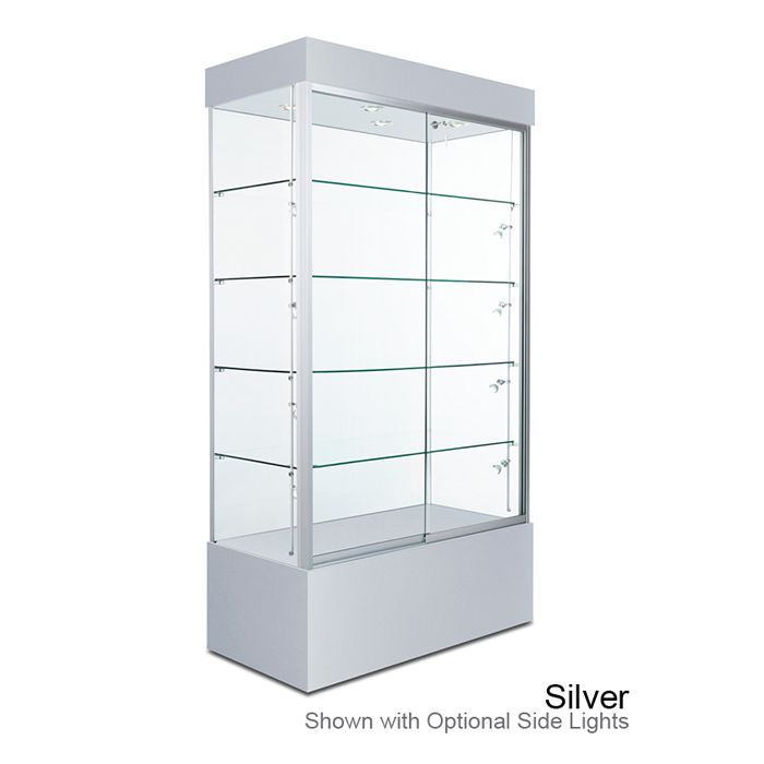 Wall Display Case Cabinet with Lights and Locking Doors Subastral