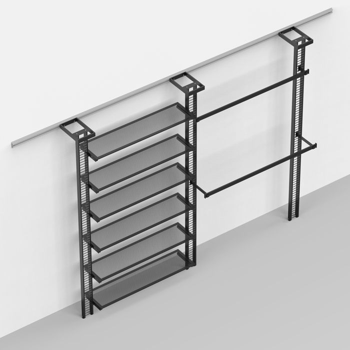 Ladder Wall Display Outrigger for Hanging and Folded Items Subastral