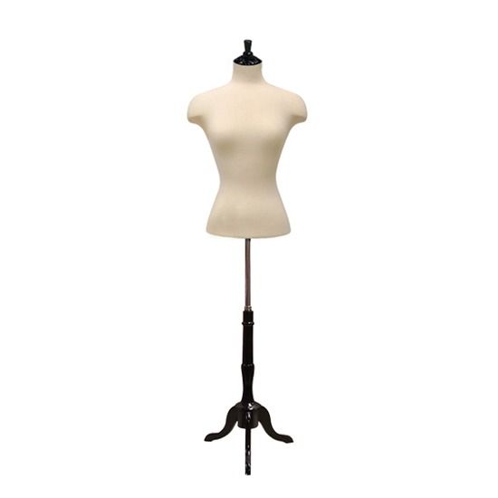 Female Bust Form with Shoulders on an Adjustable Height Tripod Base ...