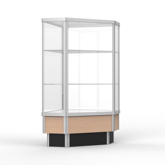 Corner Display Case With Adjustable Glass Shelves Subastral