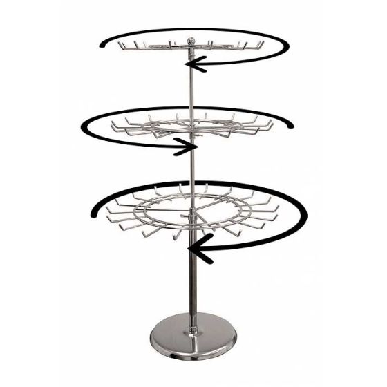 Rotating Hook Display Stand, Three Tiers with Chrome Finish and ...