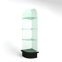 70" Tall 4 Tier Glass Cube Corner Display With Base Subastral